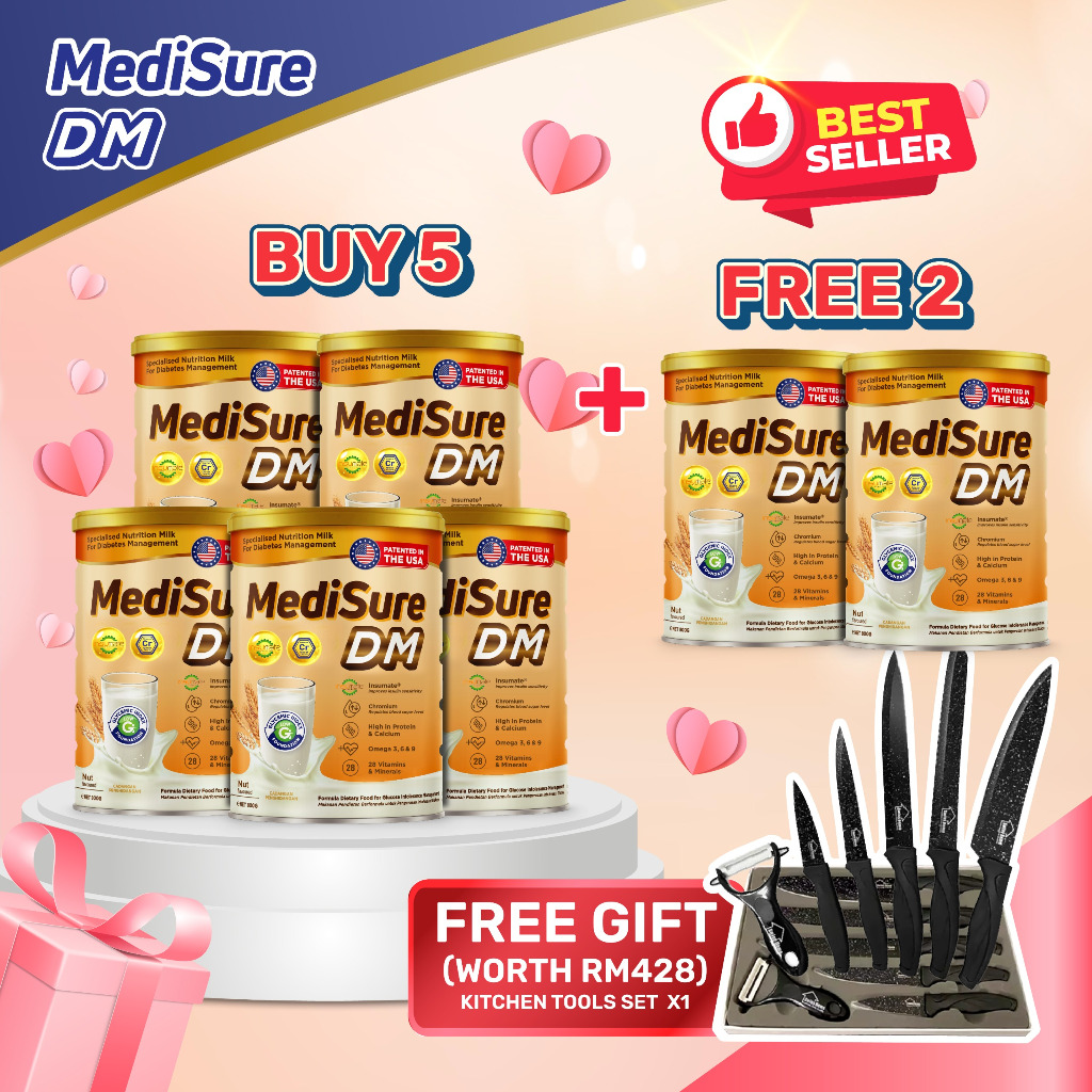 (5 TIN) [ORIGINAL] BUY 5 FREE 2] Medisure DM 800g | Diabetes Specific ...