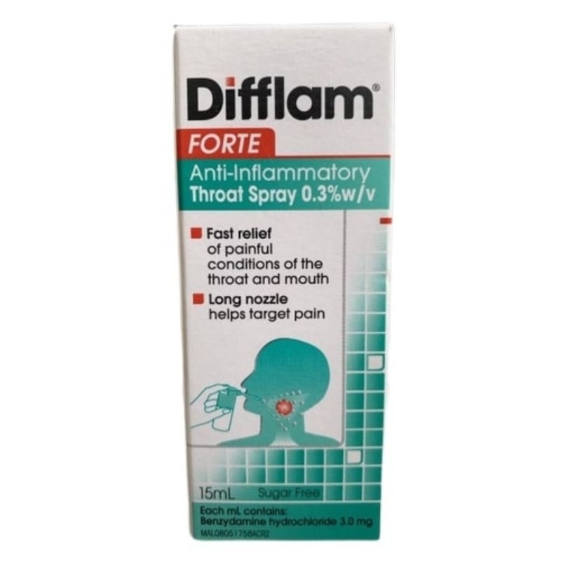 Difflam 0.3% Forte Throat Spray 15ml | Shopee Malaysia