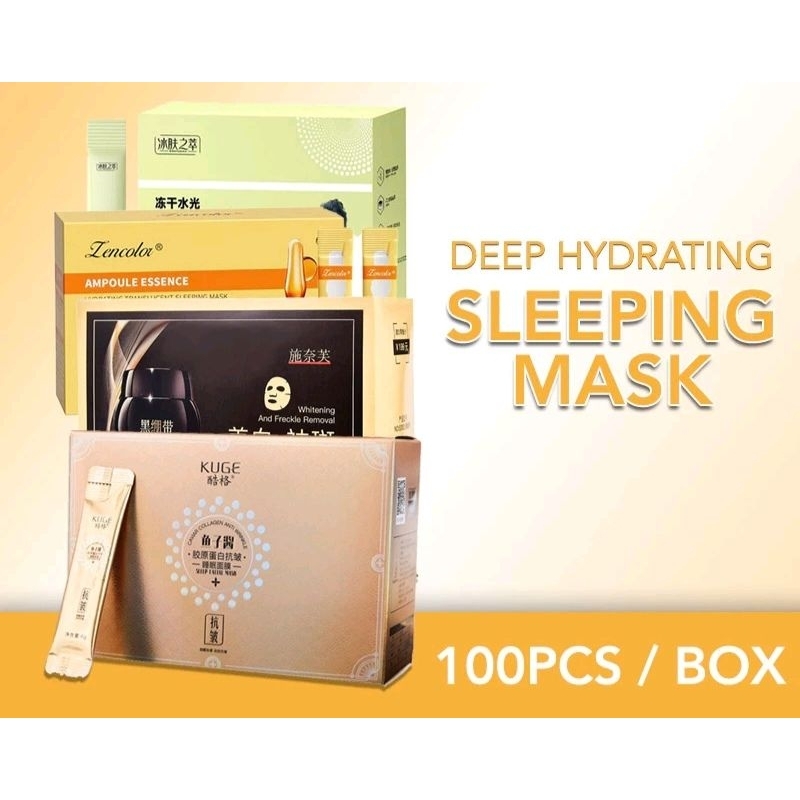[100PCS] Sleeping Mask Overnight Deep Moisturizing Translucent Skin ...