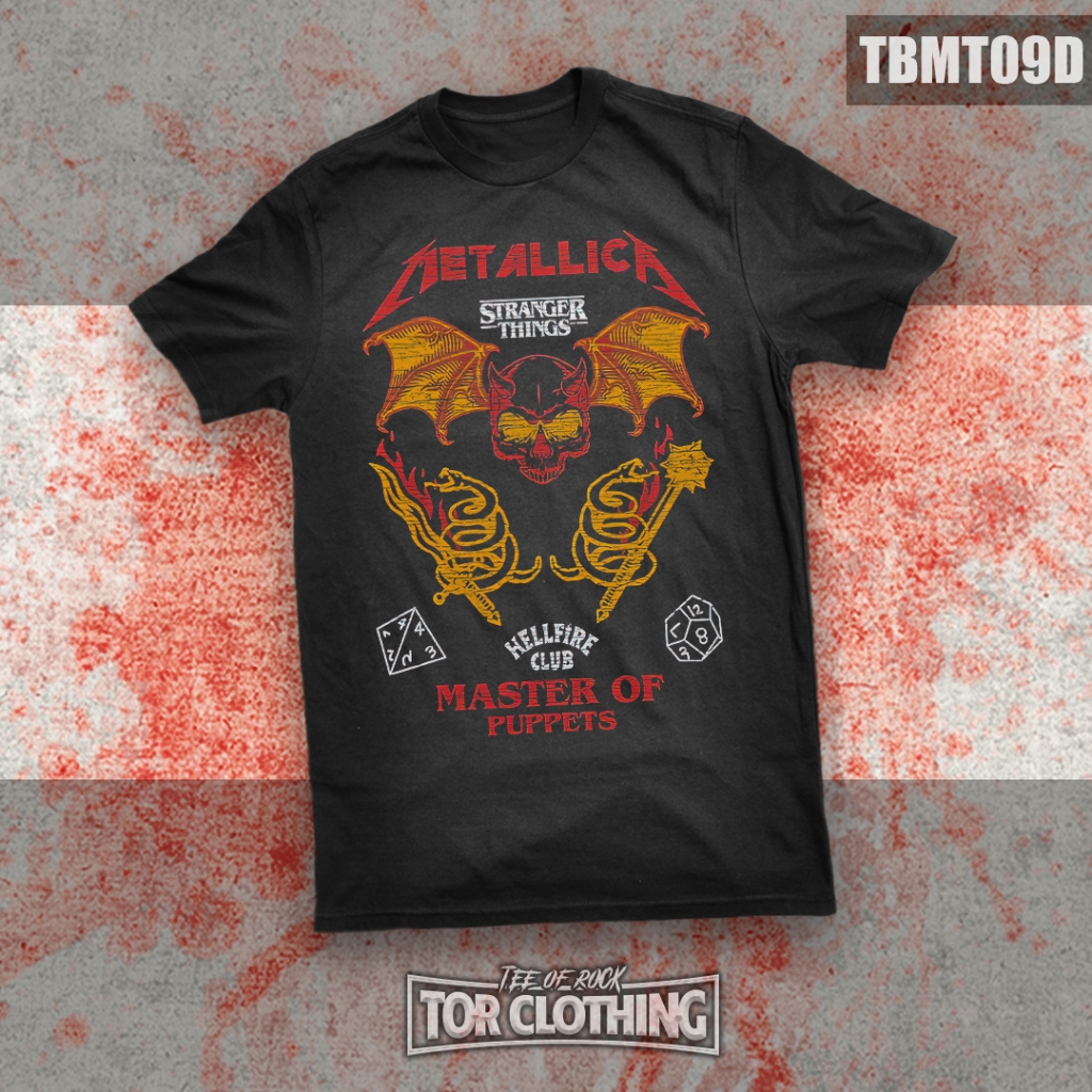 T-shirt Metallica - Hellfire Club Stranger Things- Band Rock - Ready ...