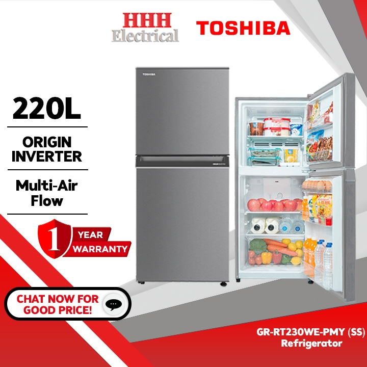 TOSHIBA GR-RT230WE-PMY 220L 2 Door Refrigerator Fridge Peti Sejuk GR ...