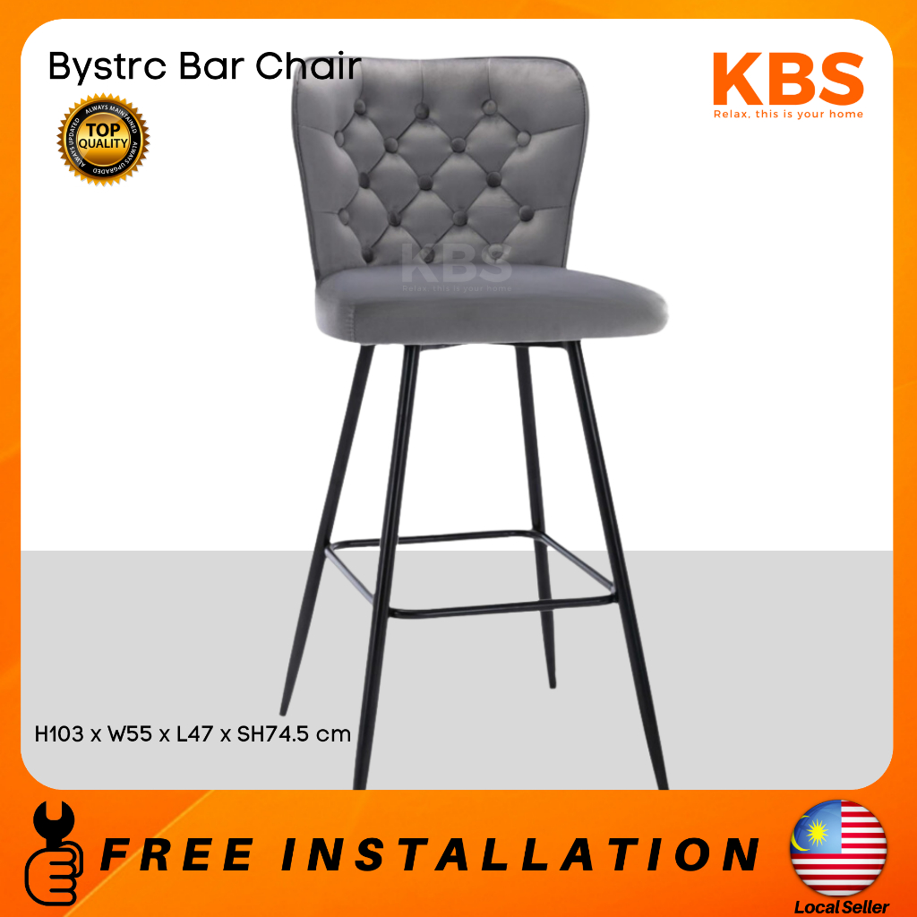 (FREE Shipping) KBS Bystrc Luxury High Back Bar Chair / Bar counter ...