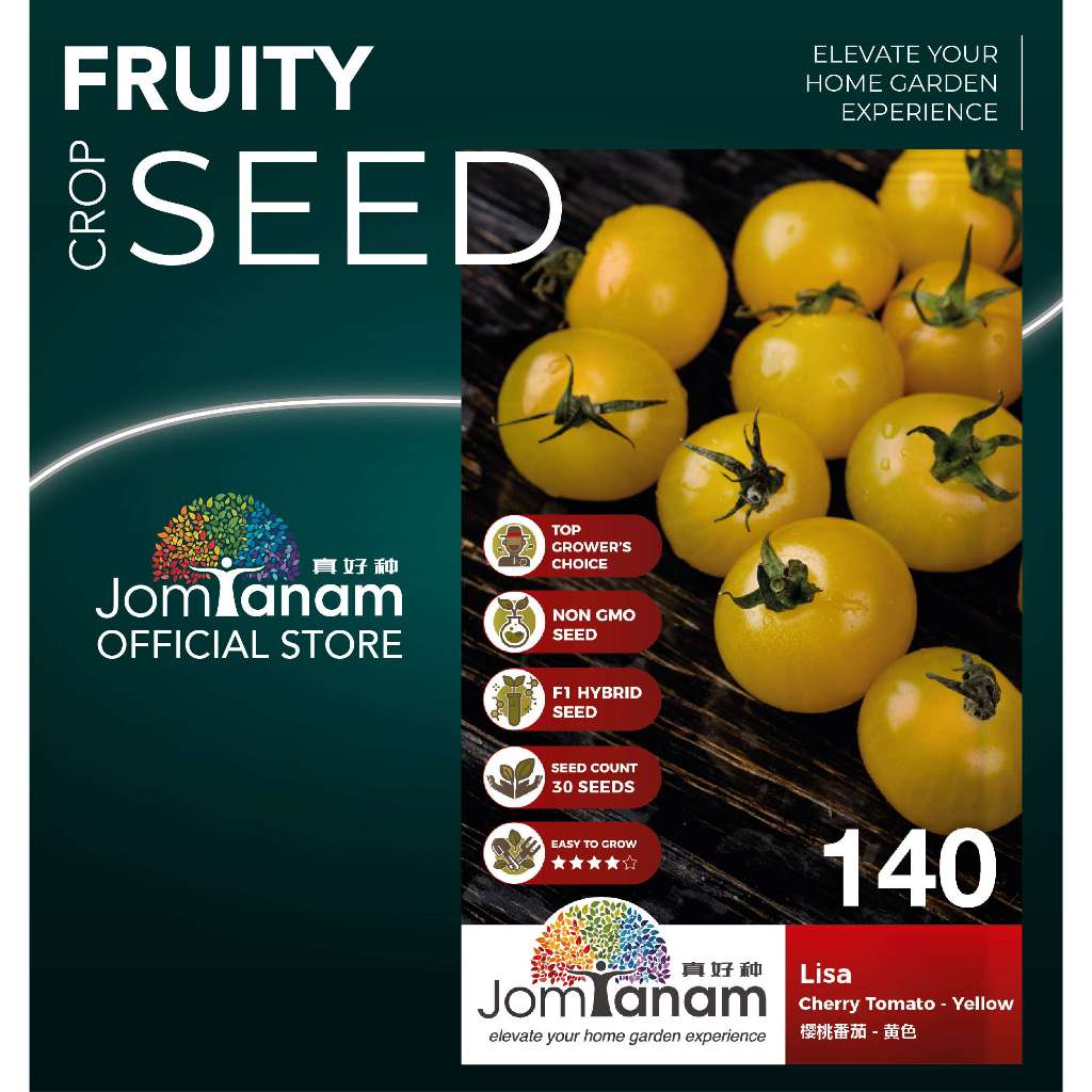 Cherry Tomato Yellow Seed Lisa 140 JOM TANAM Benih Tomato Ceri 黄色樱桃番茄 ...