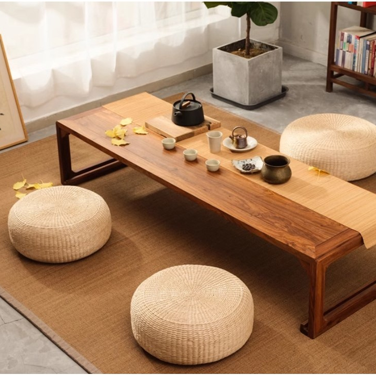 Japanese Zen Style Muji Straw Woven Tatami Cushion Floor Pouf Ottoman ...