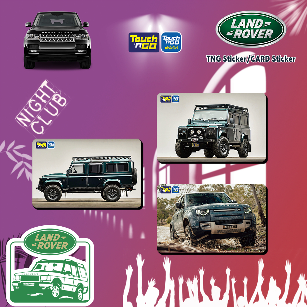 Land Rover Car TNG Sticker - Tng Touch N Go/Bank Card Sticker Cover ...