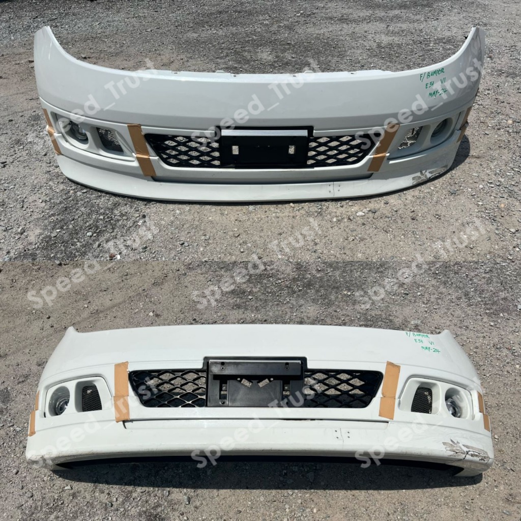 (USED) Front White Bumper Depan Grille Spotlight Fog Lamp Lip Skirt Skirting V1 Nissan Elgrand ...