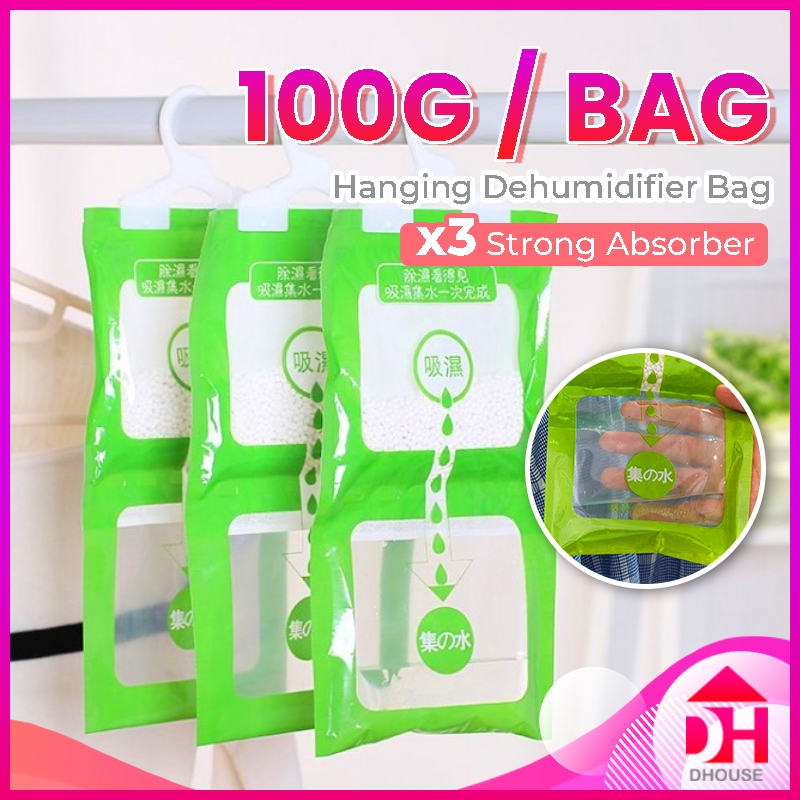 Hanging Dehumidifier Bag Visible Desiccant Moisture Absorber Wardrobe ...
