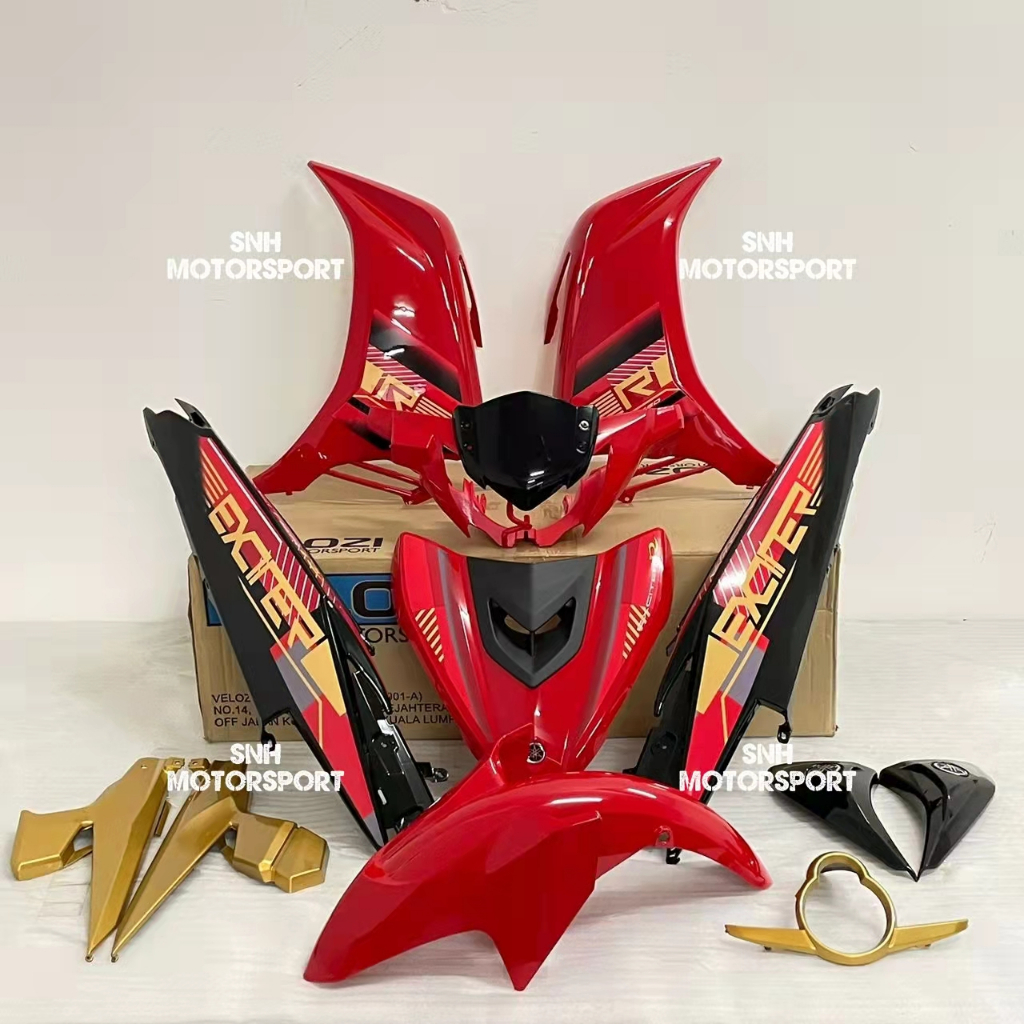 VELOZI Body Cover Set EXCITER-R RED SUN GOLD For LC135 V4 V5 V6 V7 ...