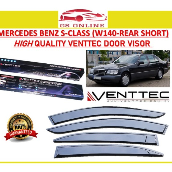 MERCEDES BENZ S-CLASS (W140-REAR SHORT) 1991 High Quality Venttec Door Visor Window Vent Air ...