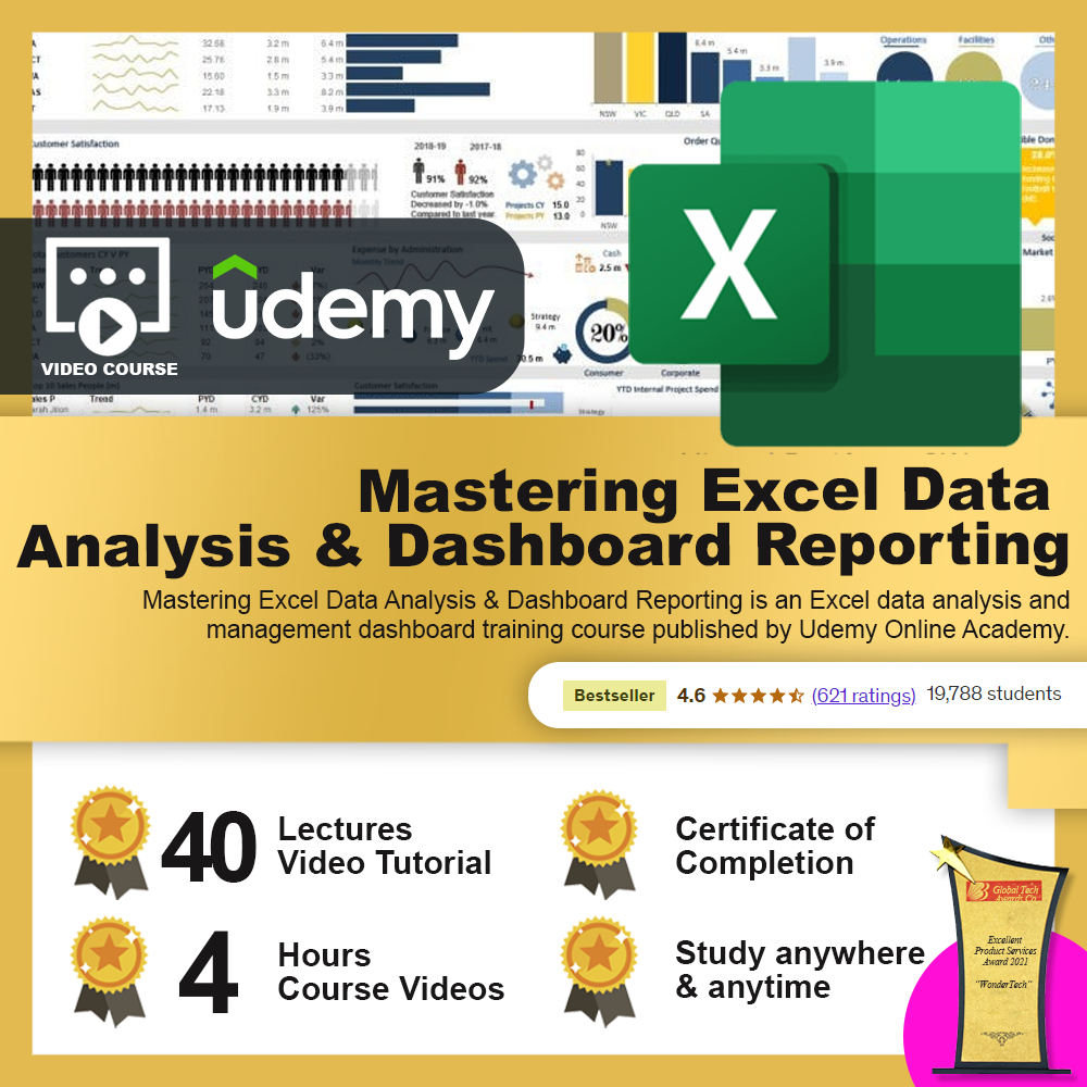  Video Course Mastering Excel Data Analysis Dashboard Reporting