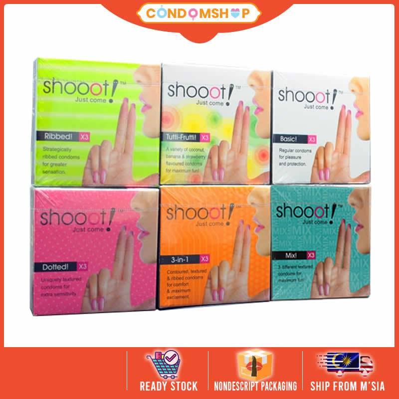 Shooot Condom, Basic, Dotted, Ribbed, Mix, Frutti, Mix 3's (Okamoto and Durex Alternative ...