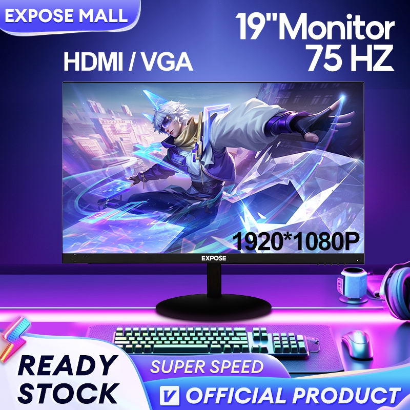 Monitor 19 Inch Monitor 75HZ 1080P LED Gaming Monitor 19 inch Computer ...