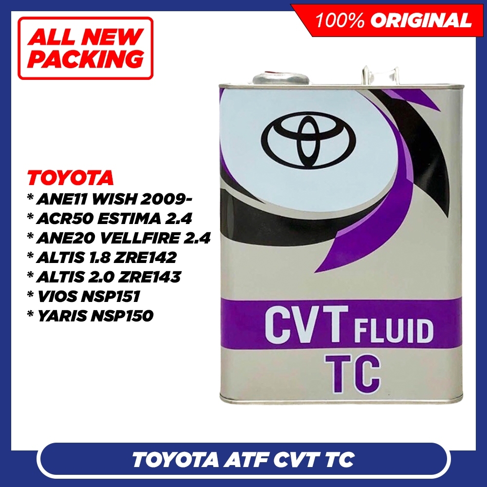 TOYOTA TC CVT FLUID CVT AUTO GEAR OIL (4L) -100% ORIGINAL | Shopee Malaysia