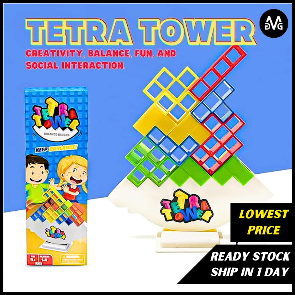 Buillding Blocks Stacking 16 & 48pcs Tetra Tower Balancing Games For ...