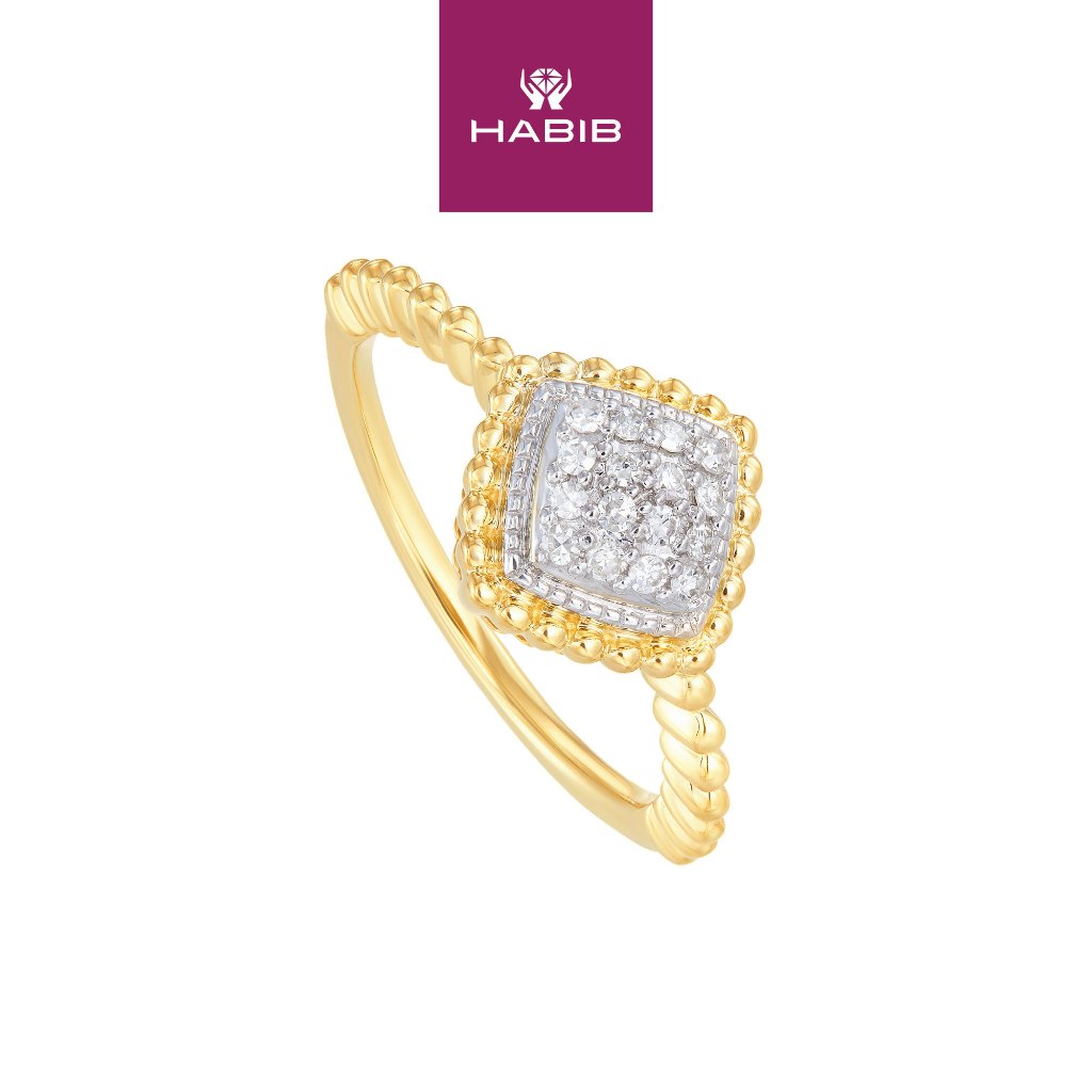 HABIB Pave Set Diamond Ring in 375/9K White and Yellow Gold 263450222(R ...