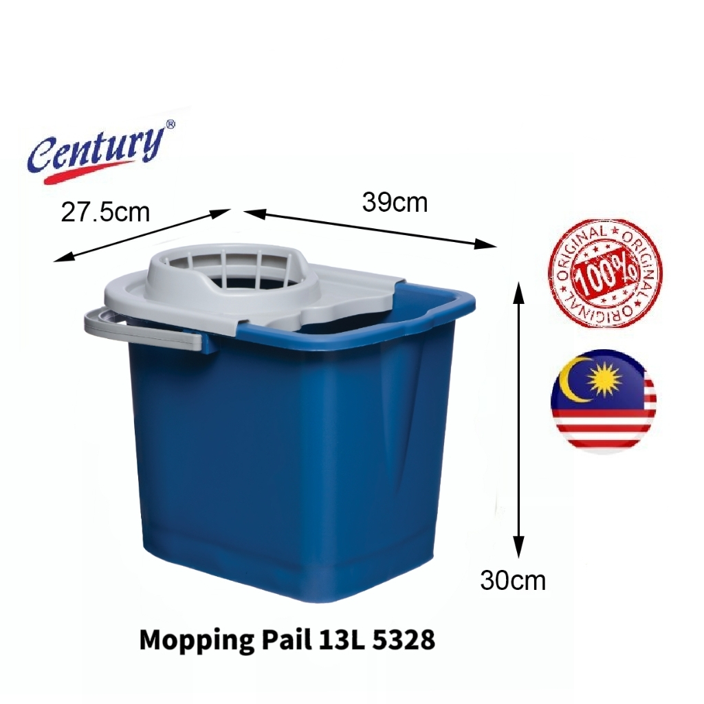 Century Mopping Pail 13L 17.5L Baldi Mop Lantai Beroda Tong Plastik ...