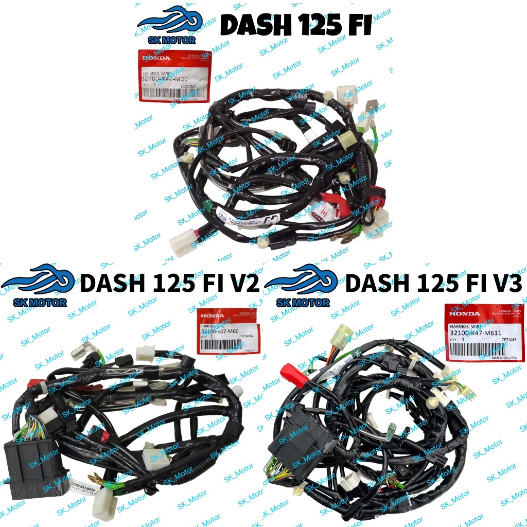 Honda DASH 125 Fi V1 V2 V3 Original Wire Harness Assy Wiring Set ...