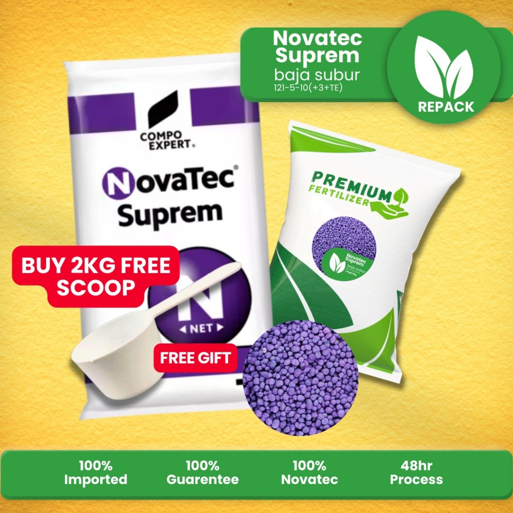 1.0KG/2.0KG NOVATEC SUPREM NPK 21-5-10+3+TE BAJA SUBUR 100% ORIGINAL ...