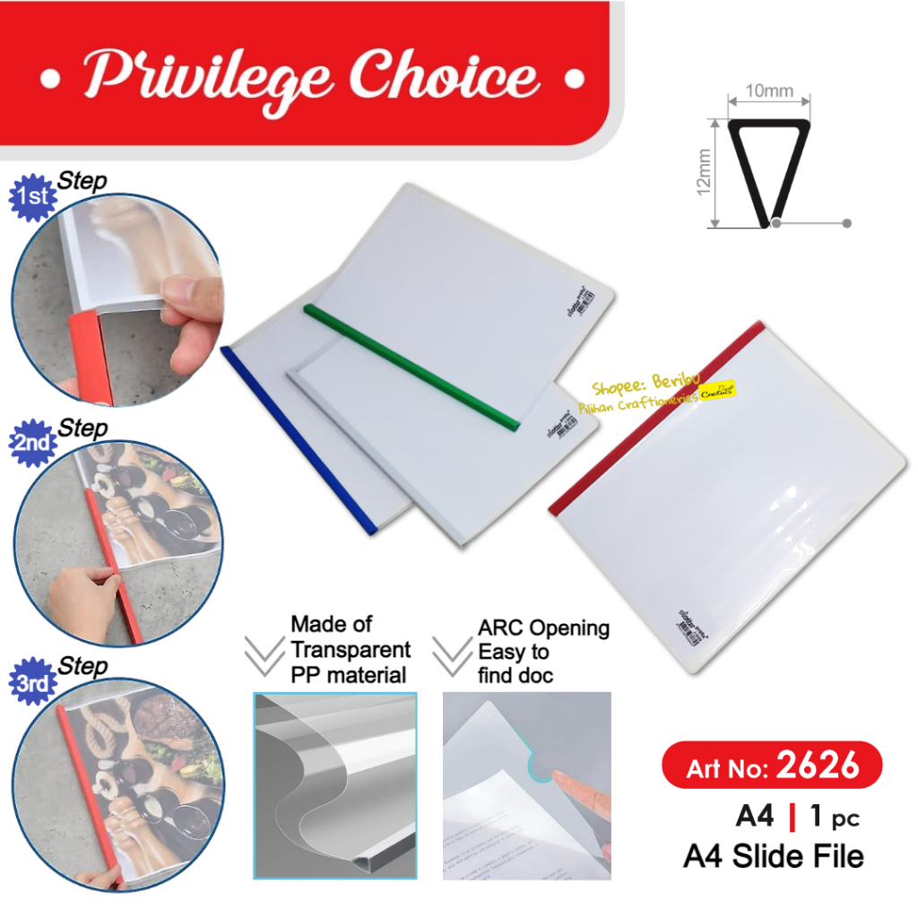 2626- PVC A4 Sliding File / Slide File / Slide Binder File / Report ...