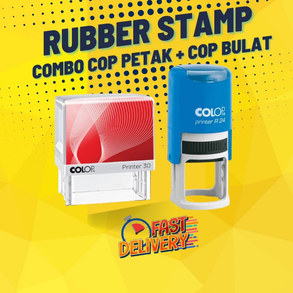 Combo Rubberstamp set | Package include Rectangle P30 + Round Stamp R24 ...