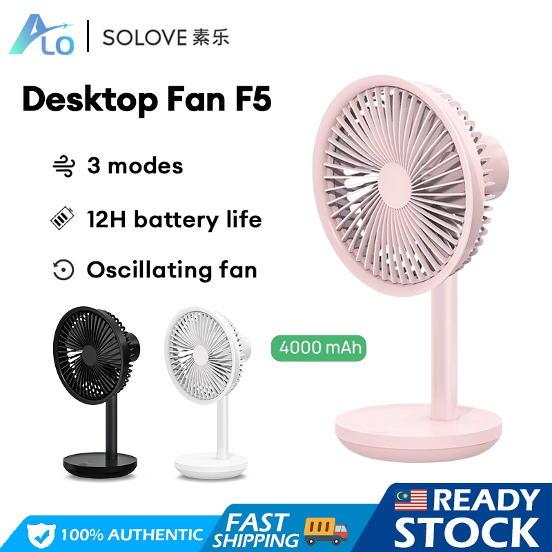 Xiaomi Solove F5 Desktop Fan Portable Standing Fans 4000mAh Type-C ...