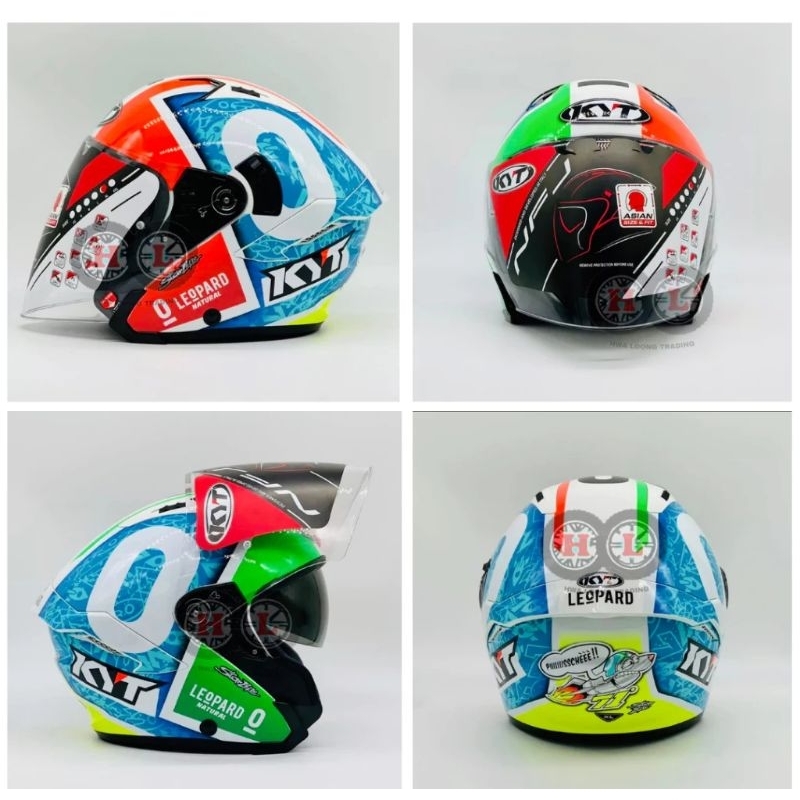 KYT NFJ OPEN FACE DOUBLE VISOR HELMET 100% ORIGINAL SIRIM APPROVED KYT ...