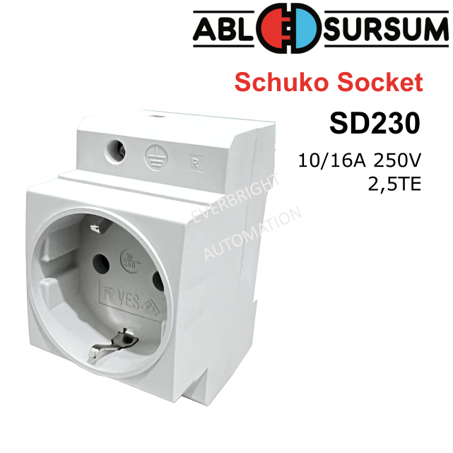 ABL Sursum SD230 EU German Schuko Socket Din Rail Power Socket | Shopee Malaysia