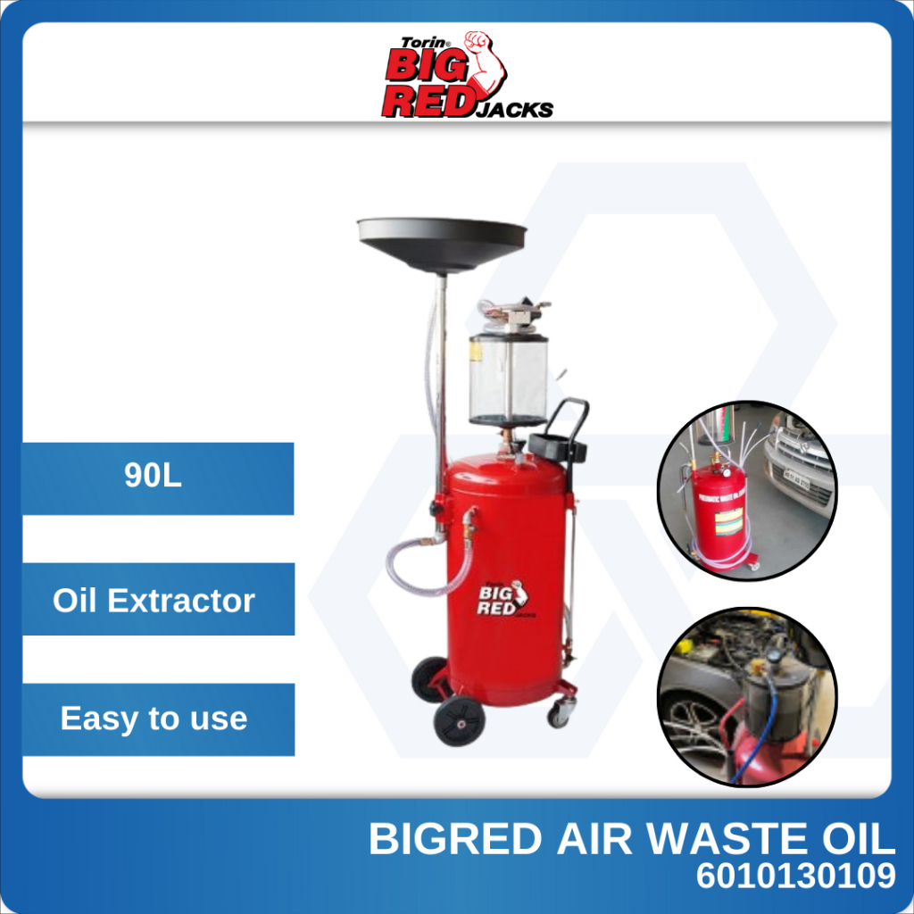 BIG RED 90L Portable Oil Waste Drain Extractor Tank Air Extractor ...