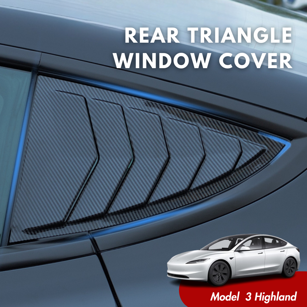 Tesla 2024 Model 3 Highland Rear Triangle Window Cover Carbon Fiber ...