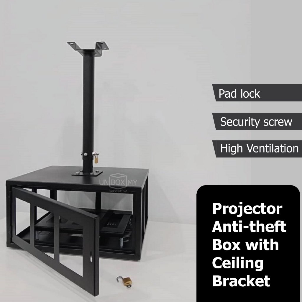 Anti-theft Cage Projector Security Box Casing with Safety Padlock ...