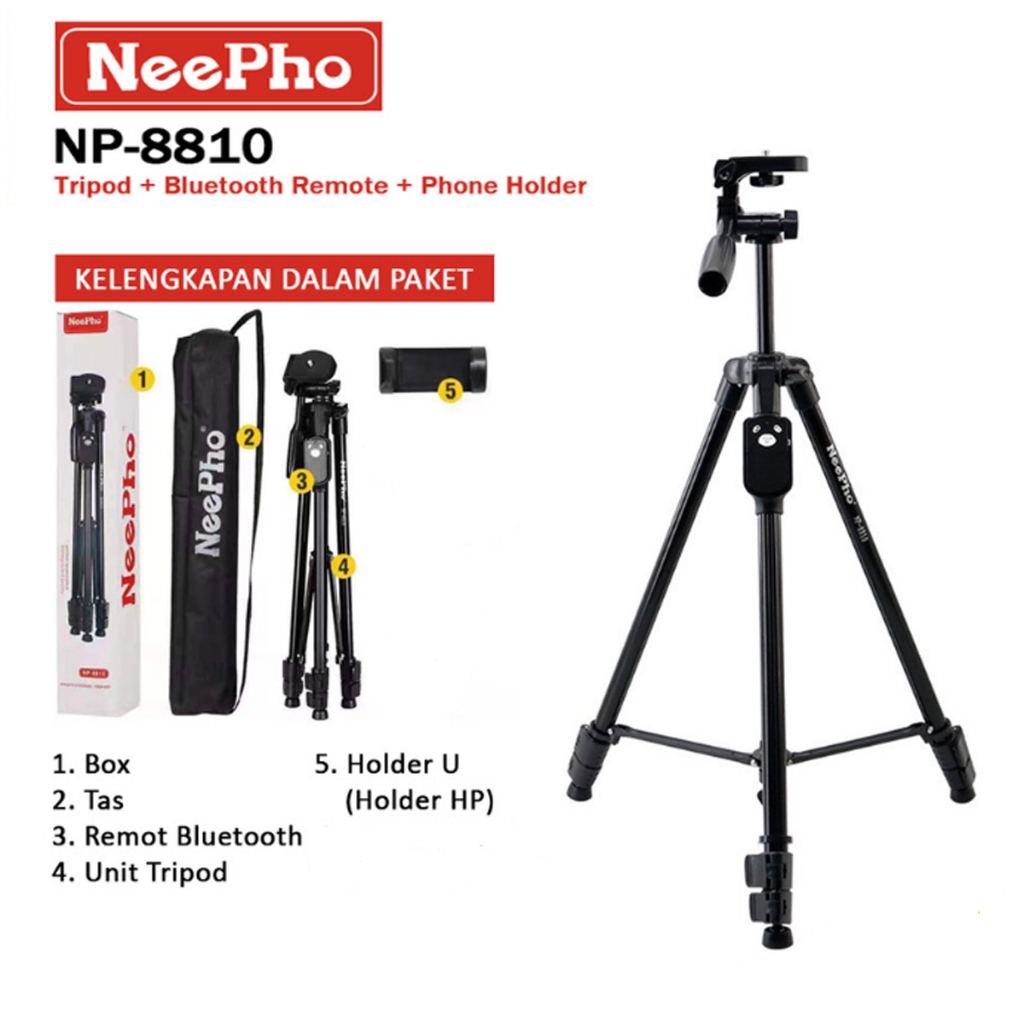 Neepho NP-8810 camera tripod high grade aluminum frame 1.5m high load ...