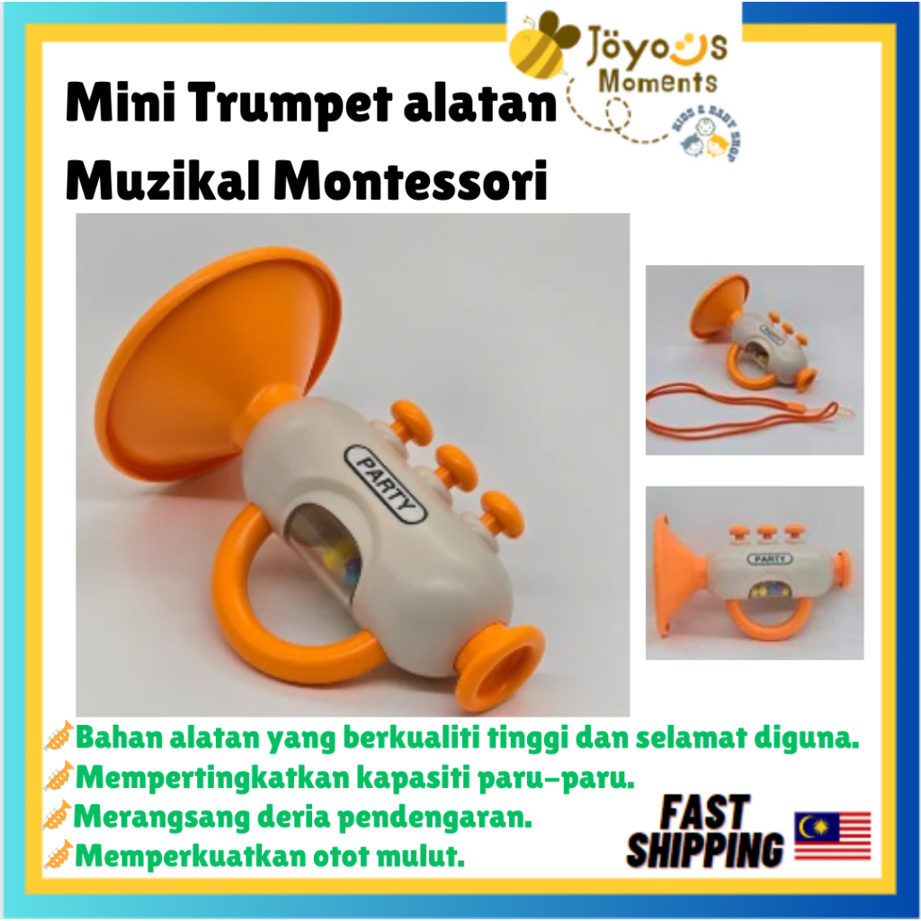 Trumpet Plastik mainan baby budak kecil Mini Trumpet Blowing Small Horn ...