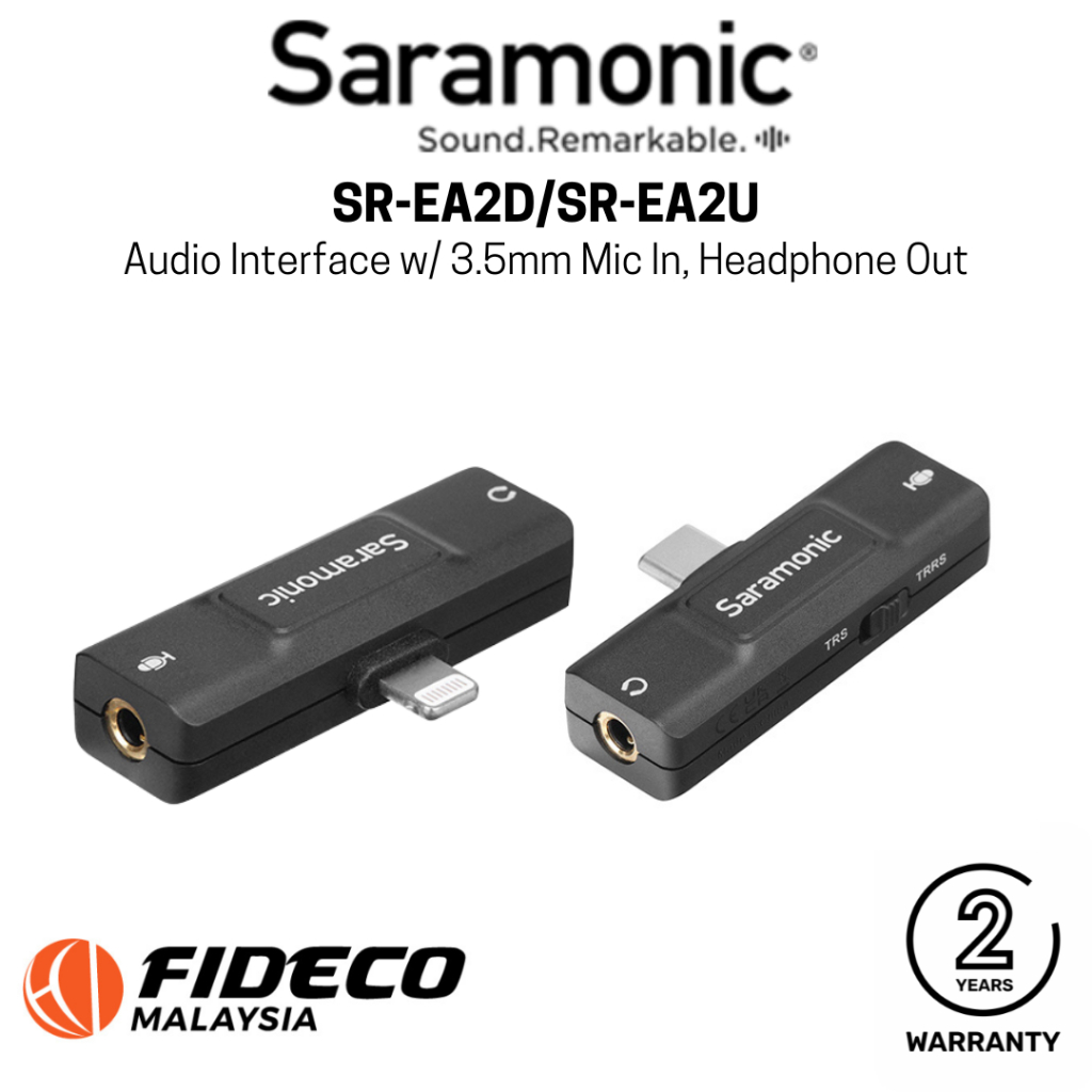 Saramonic SR-EA2D/SR-EA2U USB-C /LIGHTINING Audio Interface w/ 3.5mm ...
