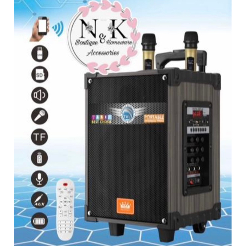 🔥MYCROWN🔥 10/12 BUSKING SPEAKER with 2 wireless microphone | Shopee ...