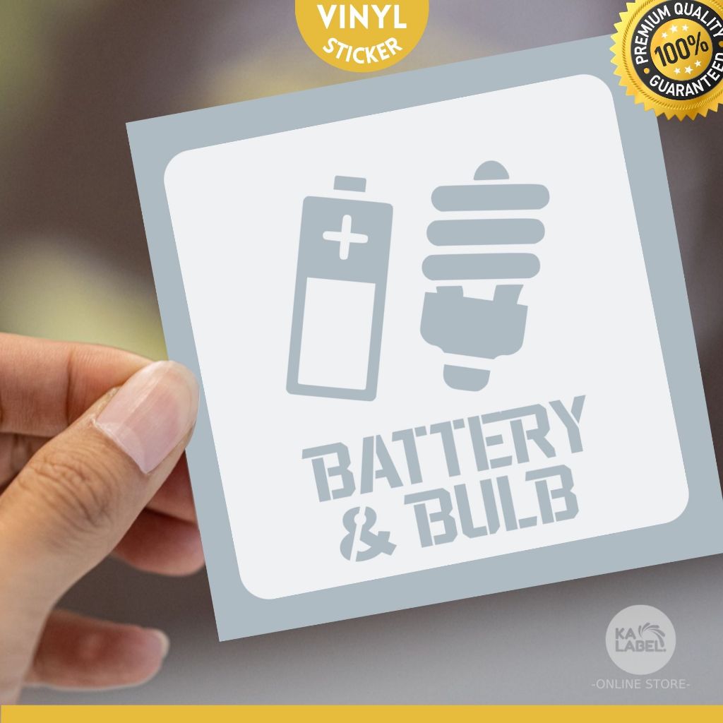 Battery & Bulb - Vinyl Decal Sticker for Wheelie Bin / Dustbin ...