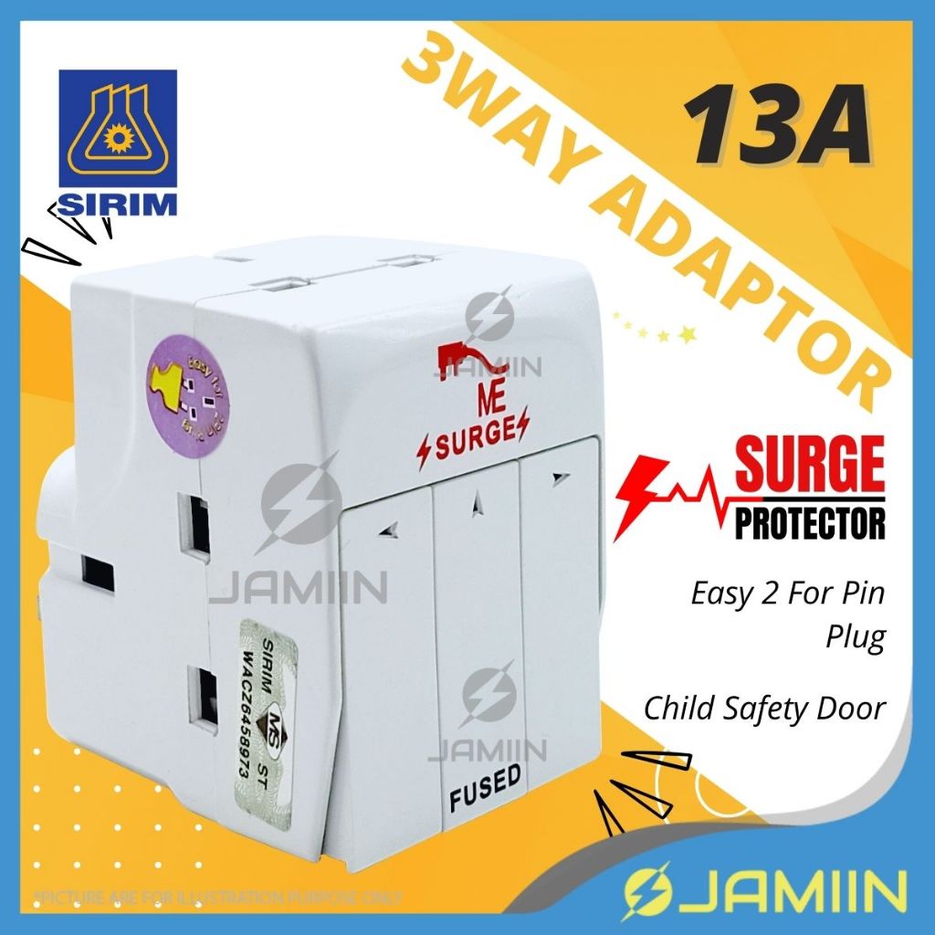 13A 3WAY Adaptor CW Individual Switch & Neon Safety Shutter 13A Easy ...