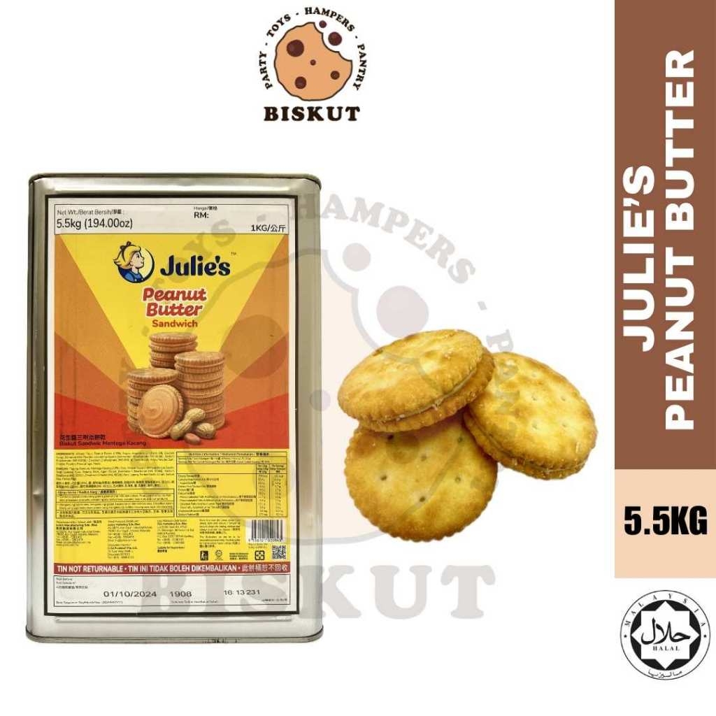 [BISKUT TIN]JULIES -Choco More/GoldenCracker/Fingerlemon/Peanut butter ...