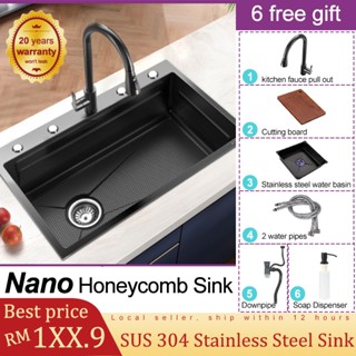 Singki Dapur Nano Sinki 304 Stainless Steel Handmade Single Bowl ...