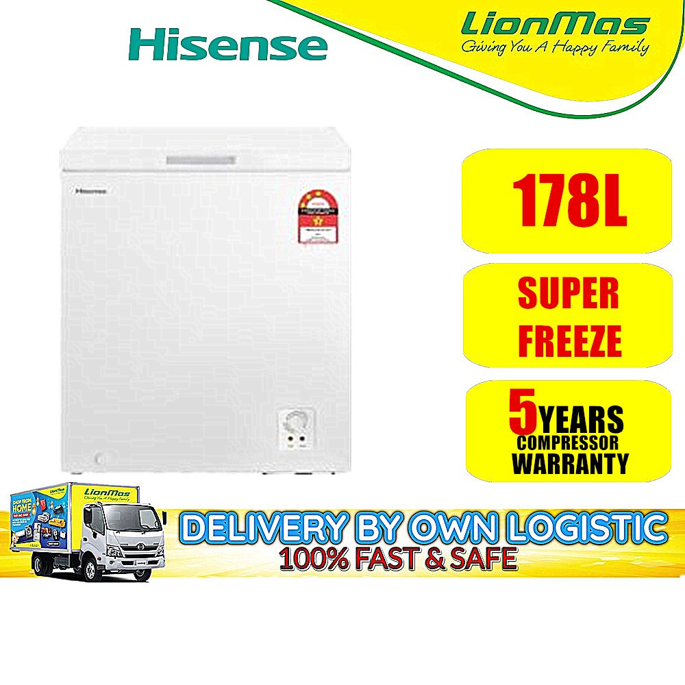 HISENSE 178L / 128L SUPER FREEZE CHEST FREEZER FC186D4BW FC125D4BW PETI ...