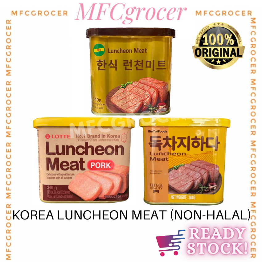LOTTE, Bin Tai Foods, BBQ - KOREA LUNCHEON MEAT 340g (Non Halal) 韩国午餐肉 | Shopee Malaysia