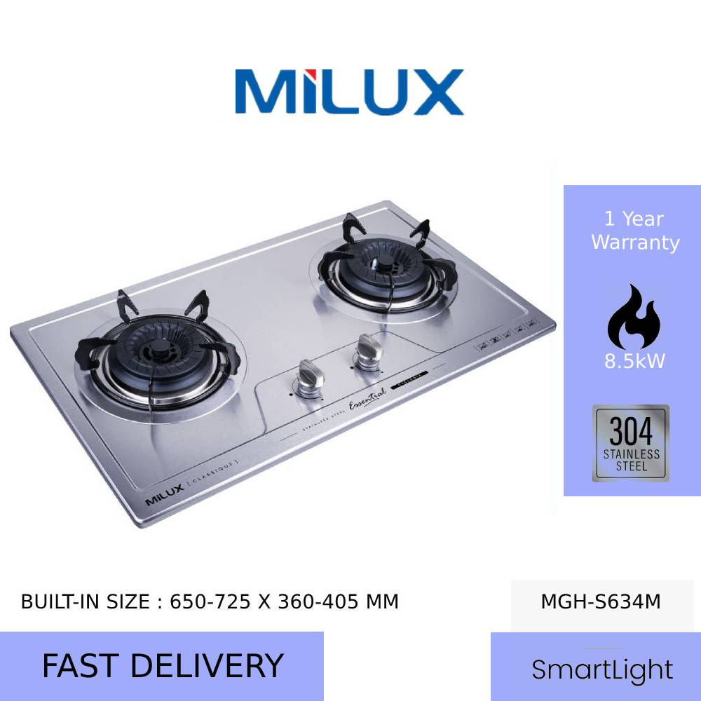 Milux Stainless Steel Cooker Hob MGH-S634M Built-in Gas Hob Premium ...