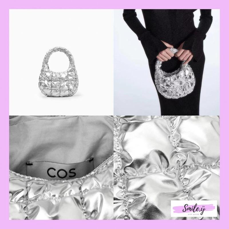 💯 Authentic COS Micro Quilted Bag - Silver | Shopee Malaysia