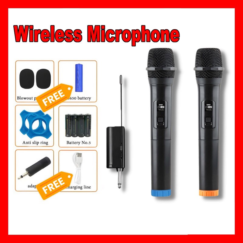 Professional Wireless Dynamic Vocal Microphone microfono mikrofon wireless mic | Shopee Malaysia