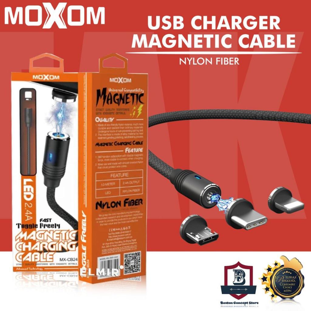 BOSTON Micro USB / Type C / IP Moxom MX-CB24 2.4A Magnetic LED USB Fast ...