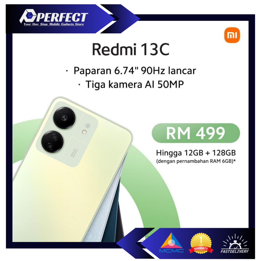 [Malaysia Set] Redmi 13C (128GB ROM | 6GB RAM) 1 Year Xiaomi Malaysia ...