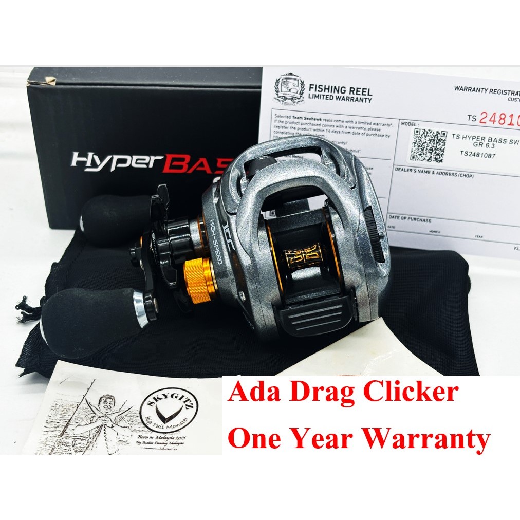 SEAHAWK HYPER BASS 200HSL BaitCasting BC Bait Casting SW Fishing Reel ...