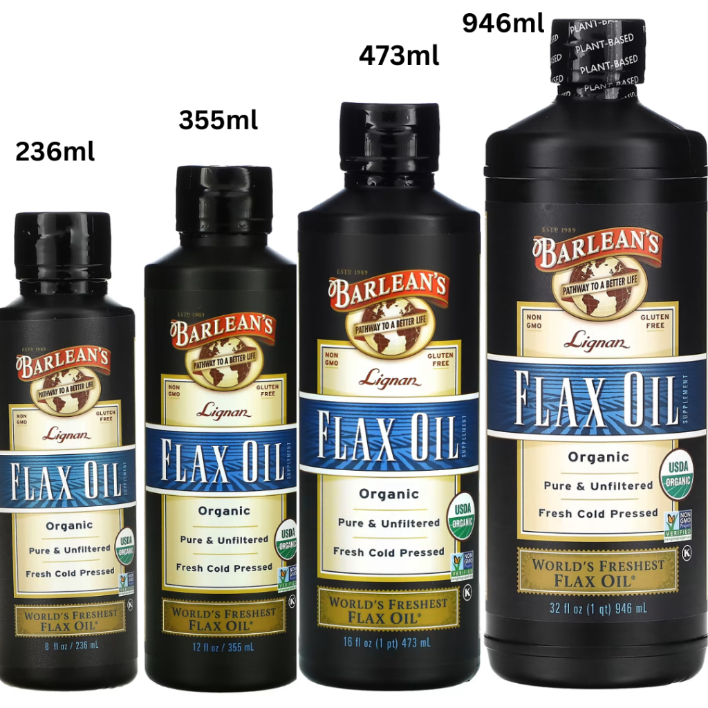 Barlean's, Organic Lignan Flax Oil, (236ml / 355ml / 473ml / 946 ml ...