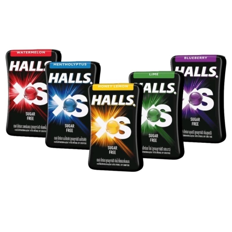 HALLS XS Sugar Free 12.6g Watermelon | Blueberry | Mentholyptus | Lime ...