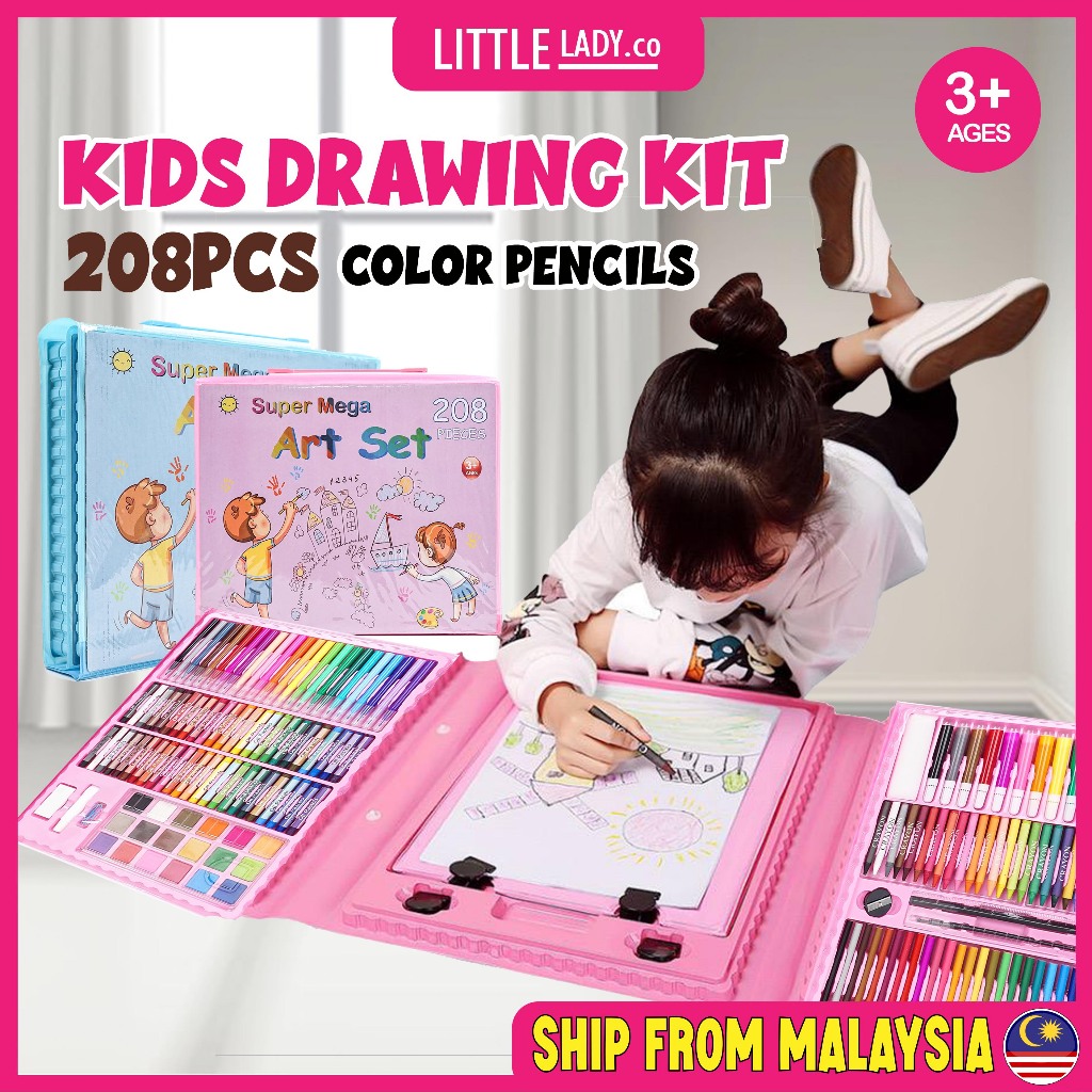 Drawing Colouring Kids Stationary Gift Set Colour Pencil Crayon ...