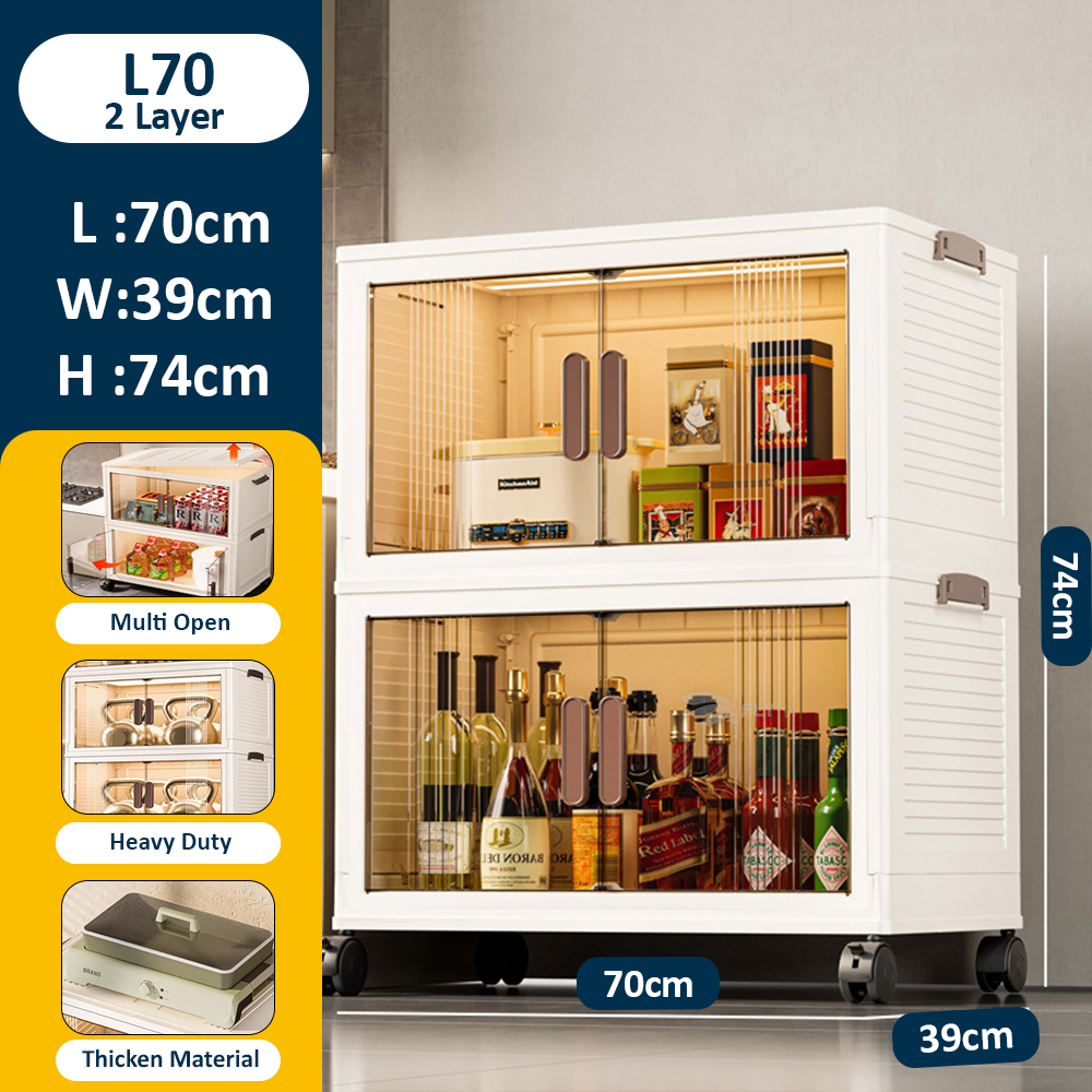 3/4/5 Layers Stackable Storage Box Cabinet Organizer Multipurpose ...